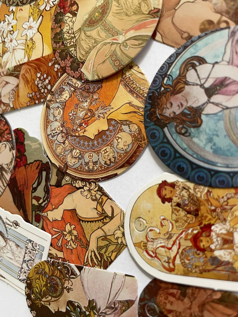 Alphonse Mucha Stickers Pack, Da Vinci Art, Goddess Stickers ...