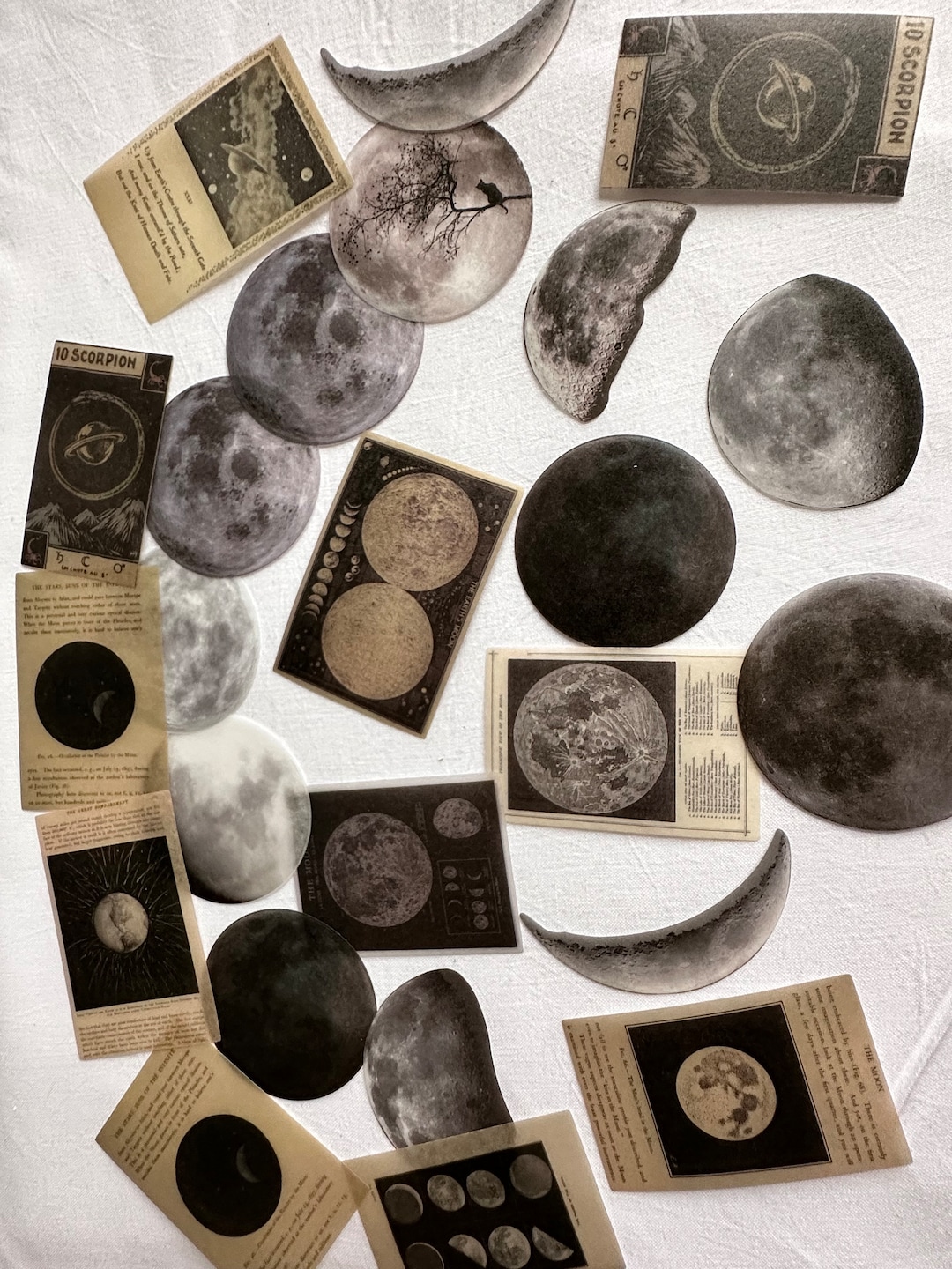 10 Moon Stickers | Potion | Space | White | Gothic | Black Magic ...