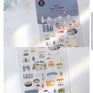 Suatelier Busan, “travel in Busan” Stickers, Large Vinyl Sticker Sheet ...