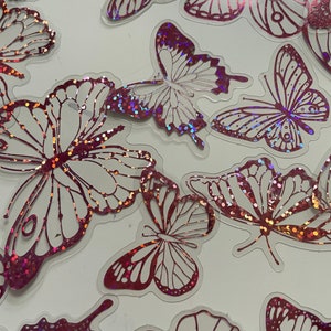 Silver Holographic Butterfly Sticker Sets. |metallic Stickers ...
