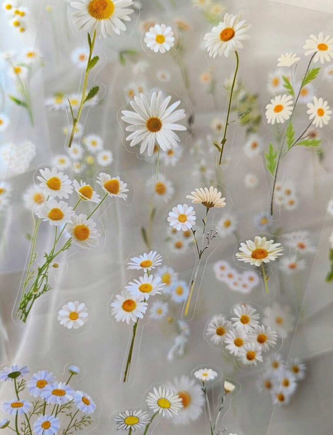 Daisy Flowers Sticker Sheet, Flower Stickers, Meadow , Daisy Stickers ...