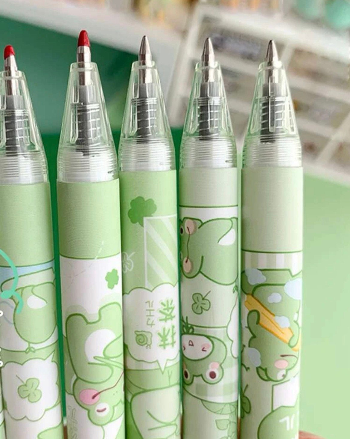 Kawaii Frog Pen Green Frog Pen Kawaii Kitsch 0.5mm Black Gel - Etsy UK
