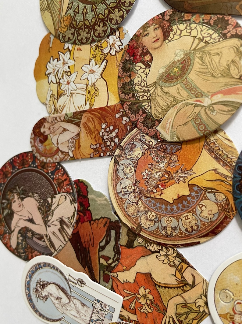 Alphonse Mucha Stickers Pack, Da Vinci Art, Goddess Stickers ...