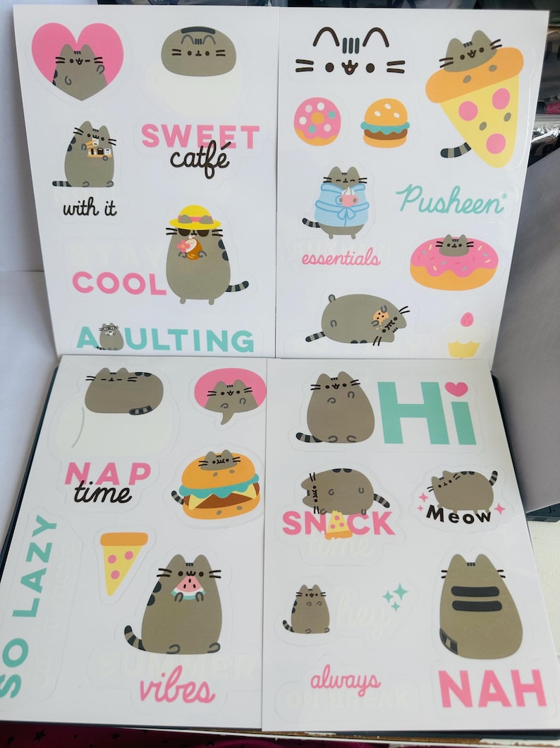 Sheet of Pusheen Vinyl Stickers | Pusheen Stickers, Shiny Stickers ...
