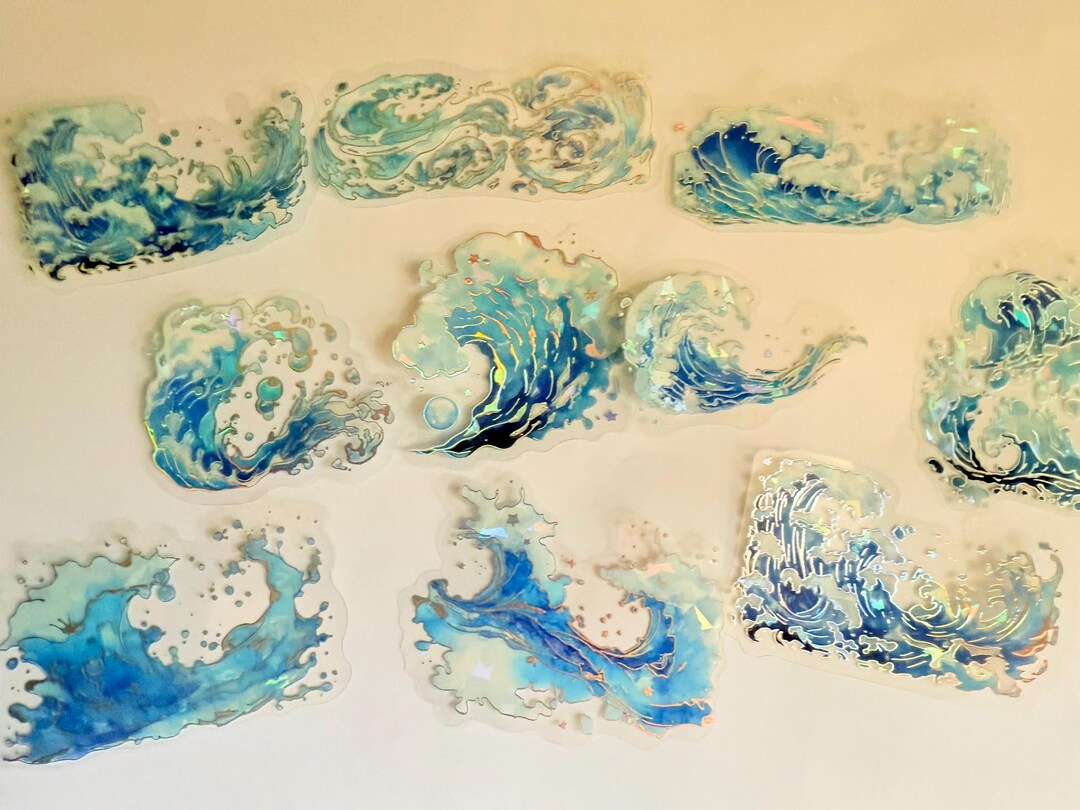 Aesthetic Sea, Ocean, Wave Themed Stickers, Bullet Journal Stickers ...