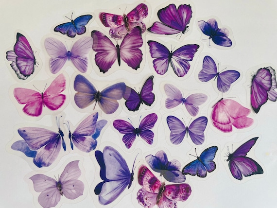 Butterfly Sticker Set Purple Pack of 10 Stickers. | Etsy