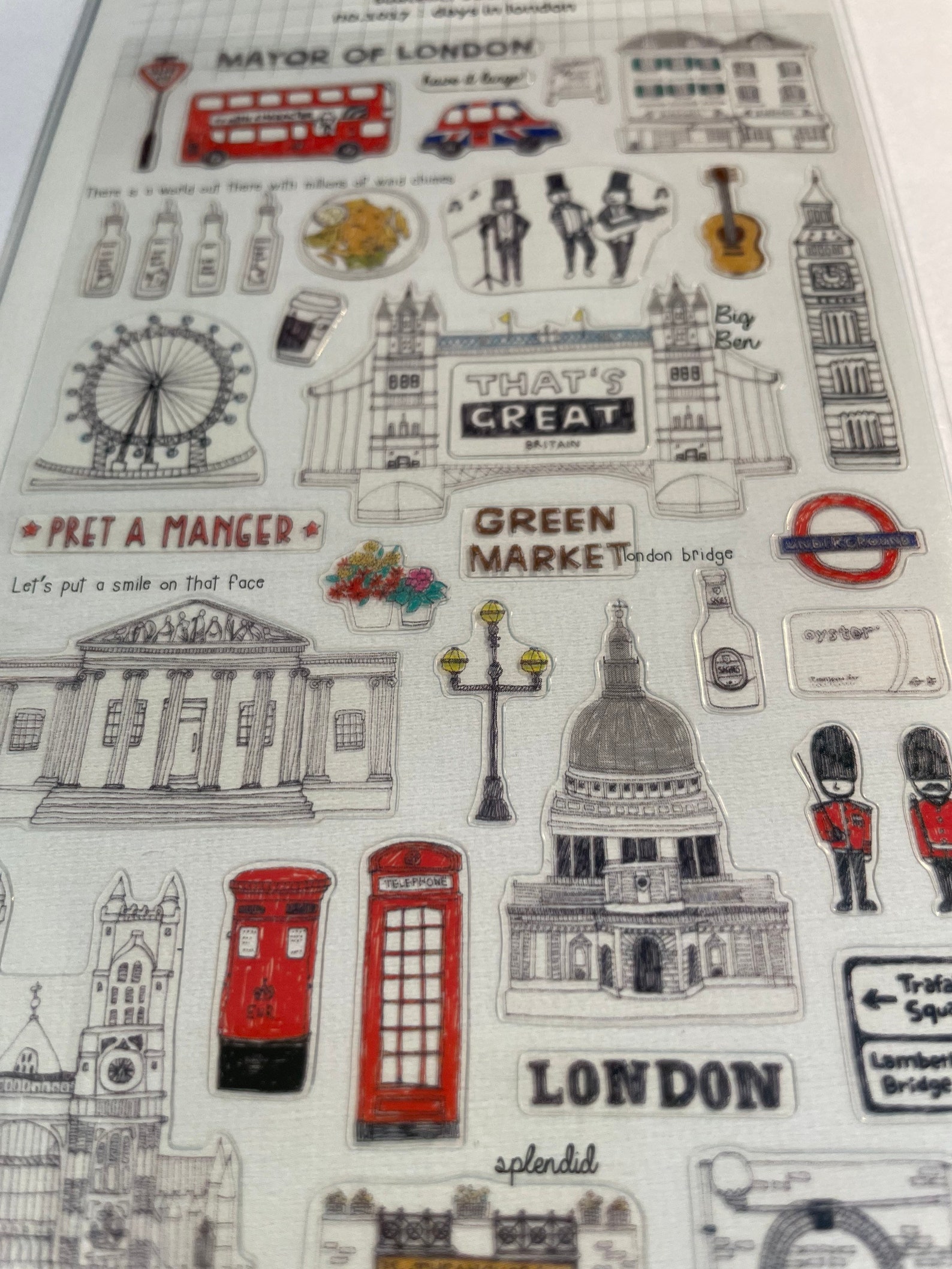 Suatelier London Themed Stickers Large Vinyl Sticker Sheet | Etsy