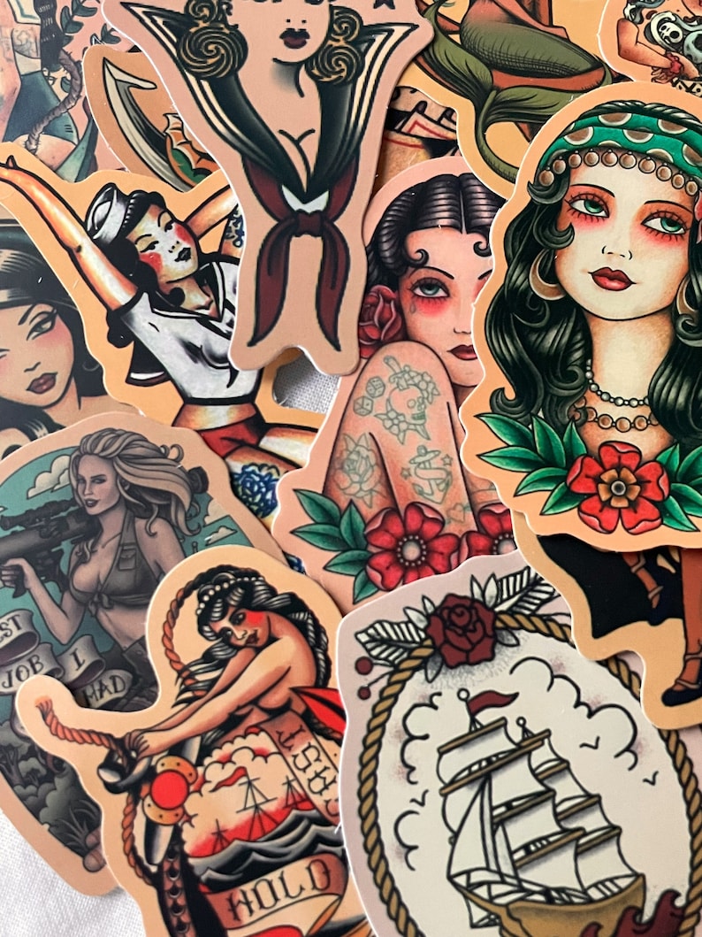 10 Tattoo Stickers Skull Ink Love Inked Stickers Live - Etsy