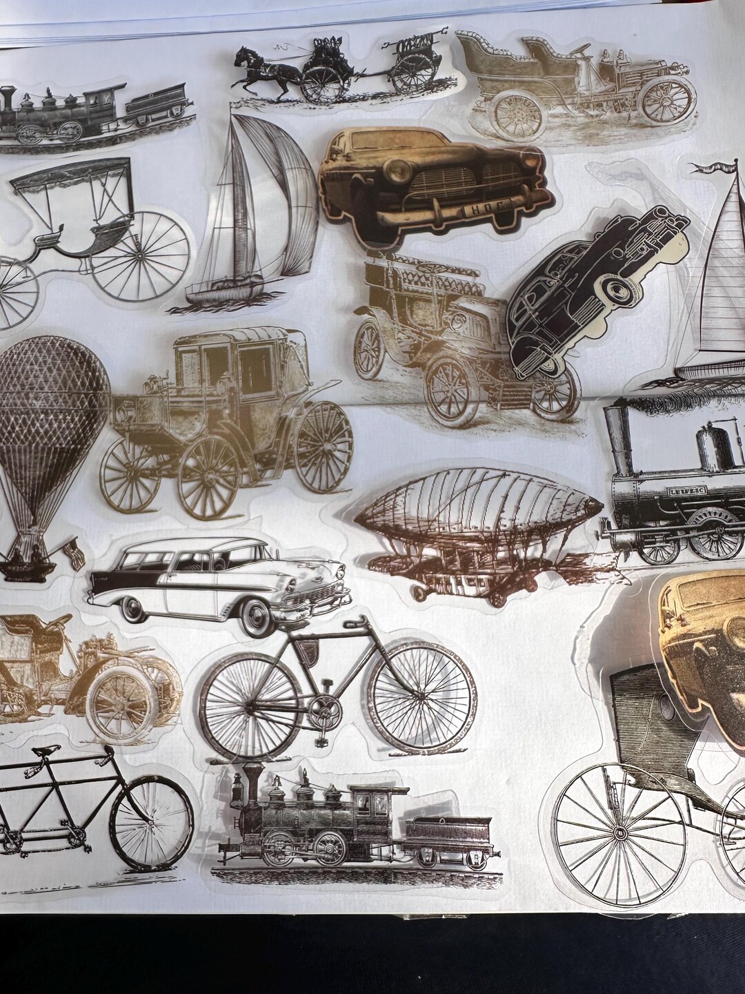 Vintage Transport Stickers, Vintage Car , Antique Penny Farthing ...