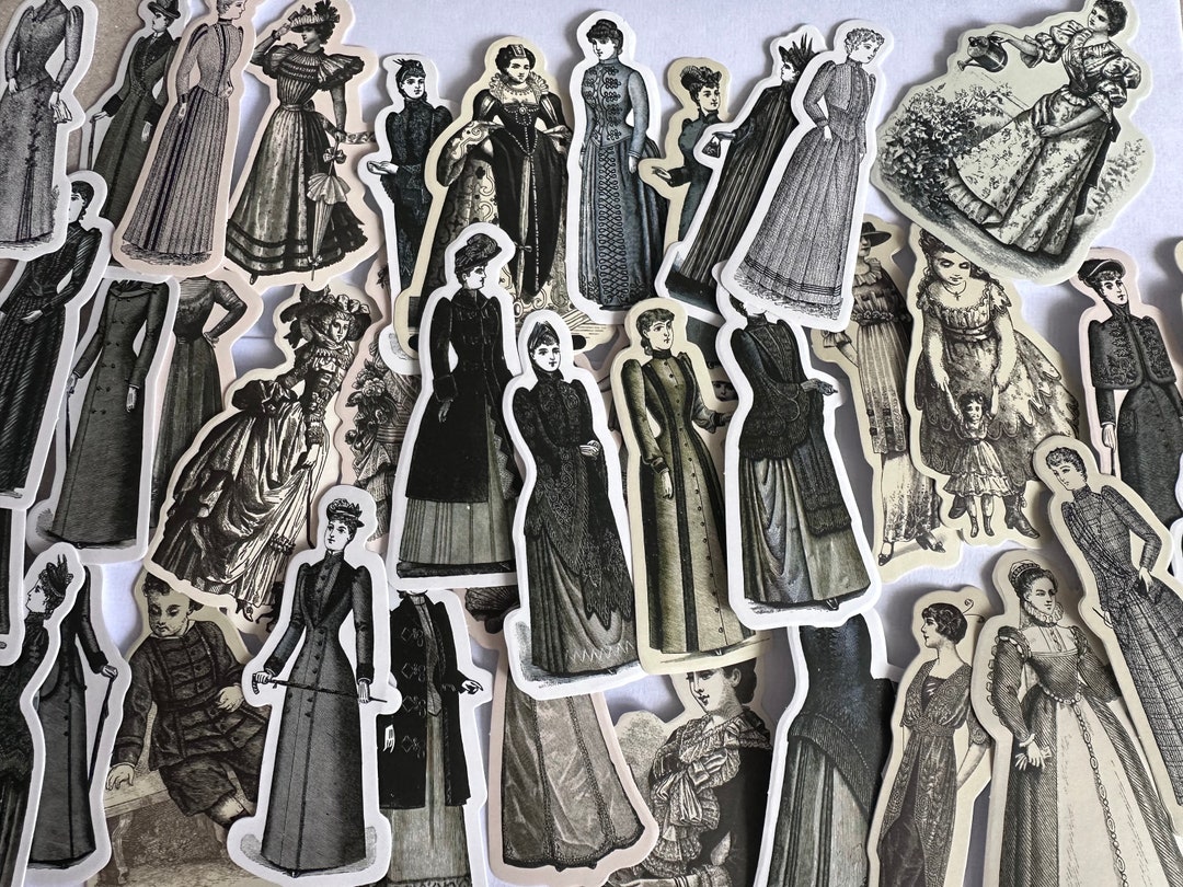 Vintage Fashion Stickers Set / 1950’s Fashion / Vintage Aesthetic ...