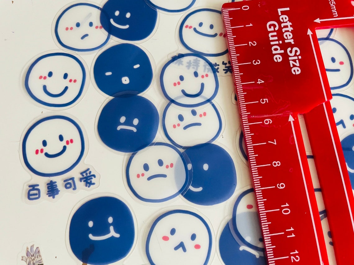 15 Hu Hu Happy Positivity Stickers - Cute Set of Dot Stickers, Kawaii ...