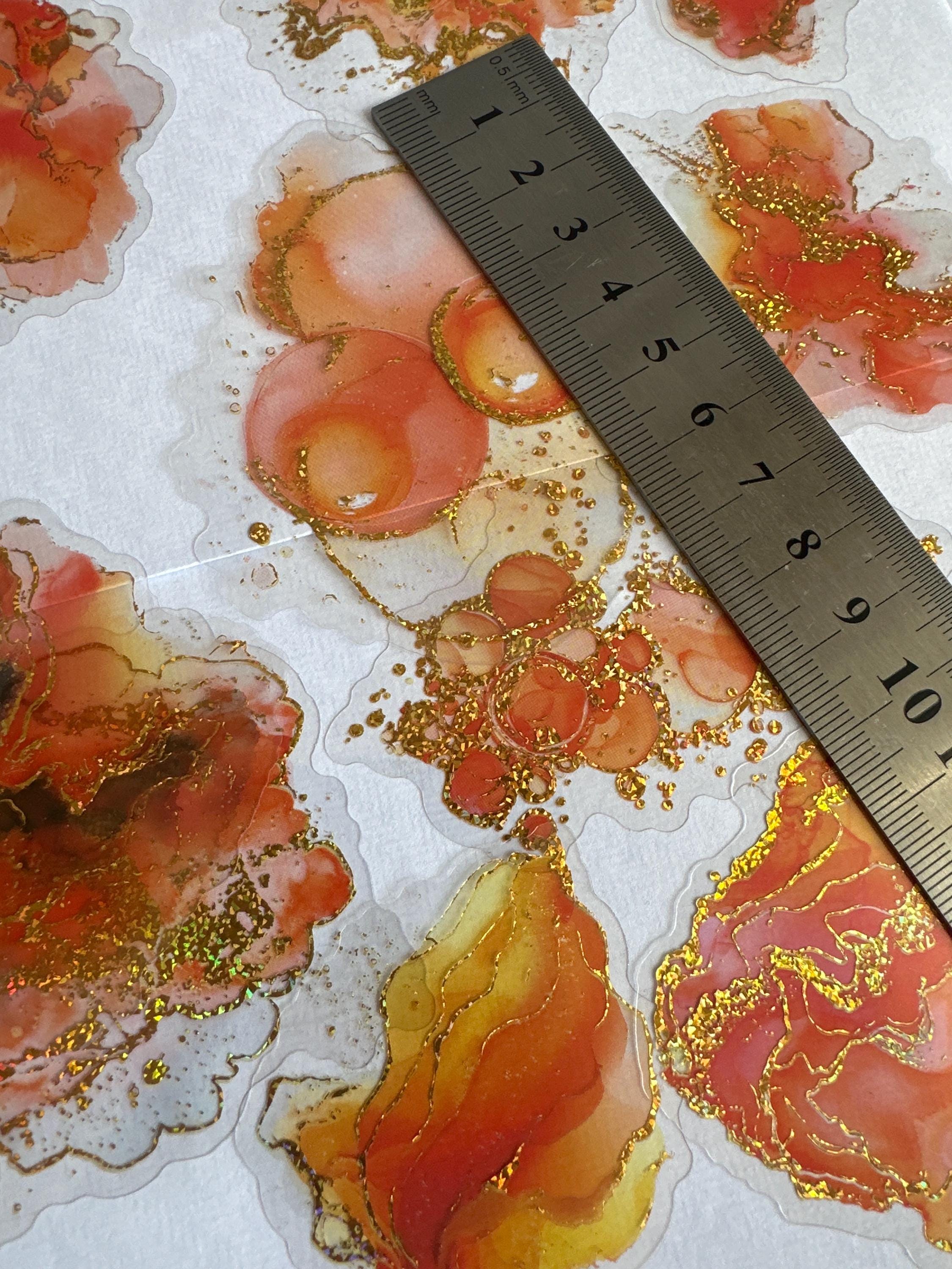 Watercolor Stickers: Abstract Art With Gold Glitter Accents (set of 10 ...