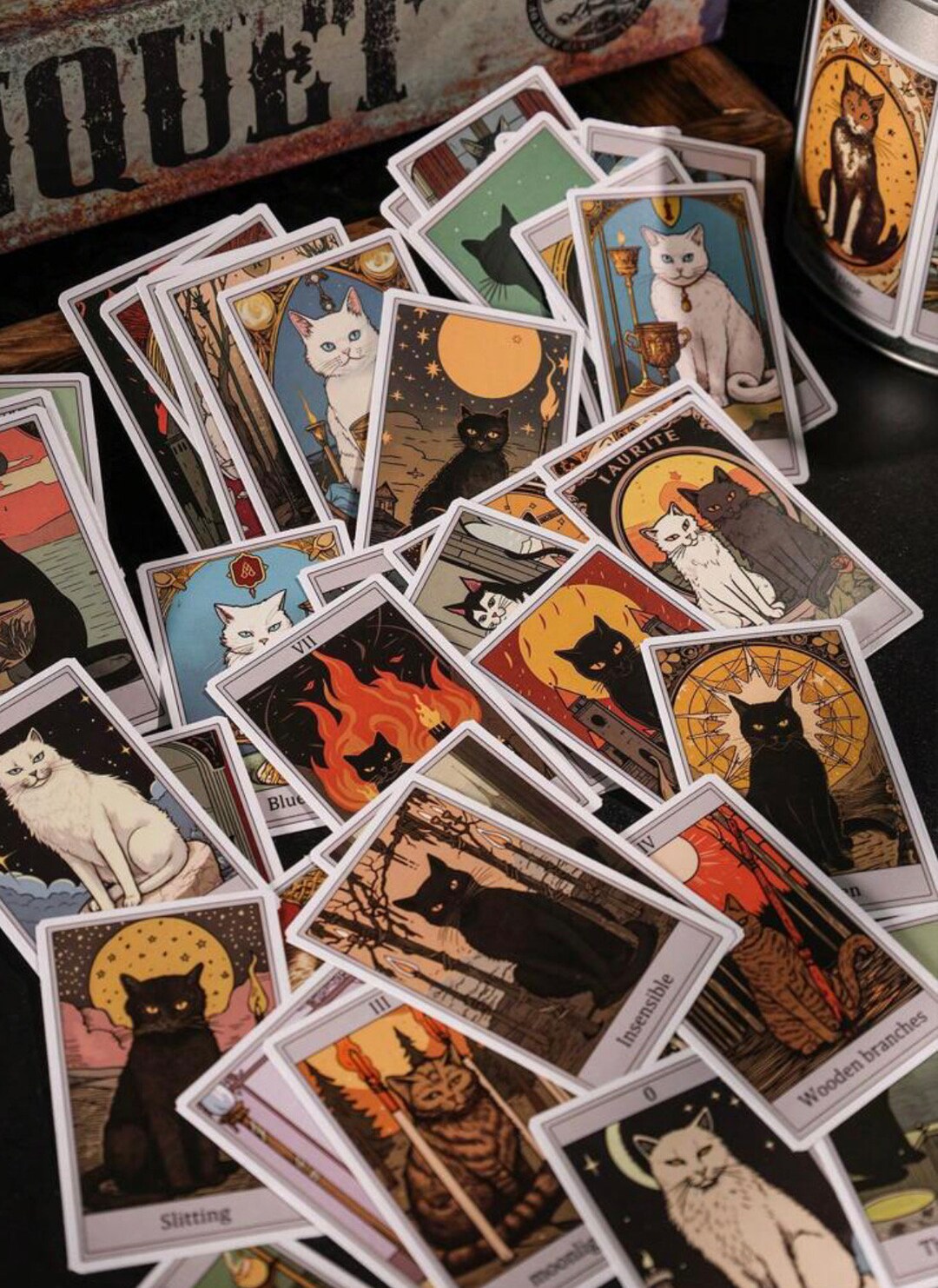 10 Cat Tarot Card Stickers | Die Cut Decal Set | Waterproof Reusable ...