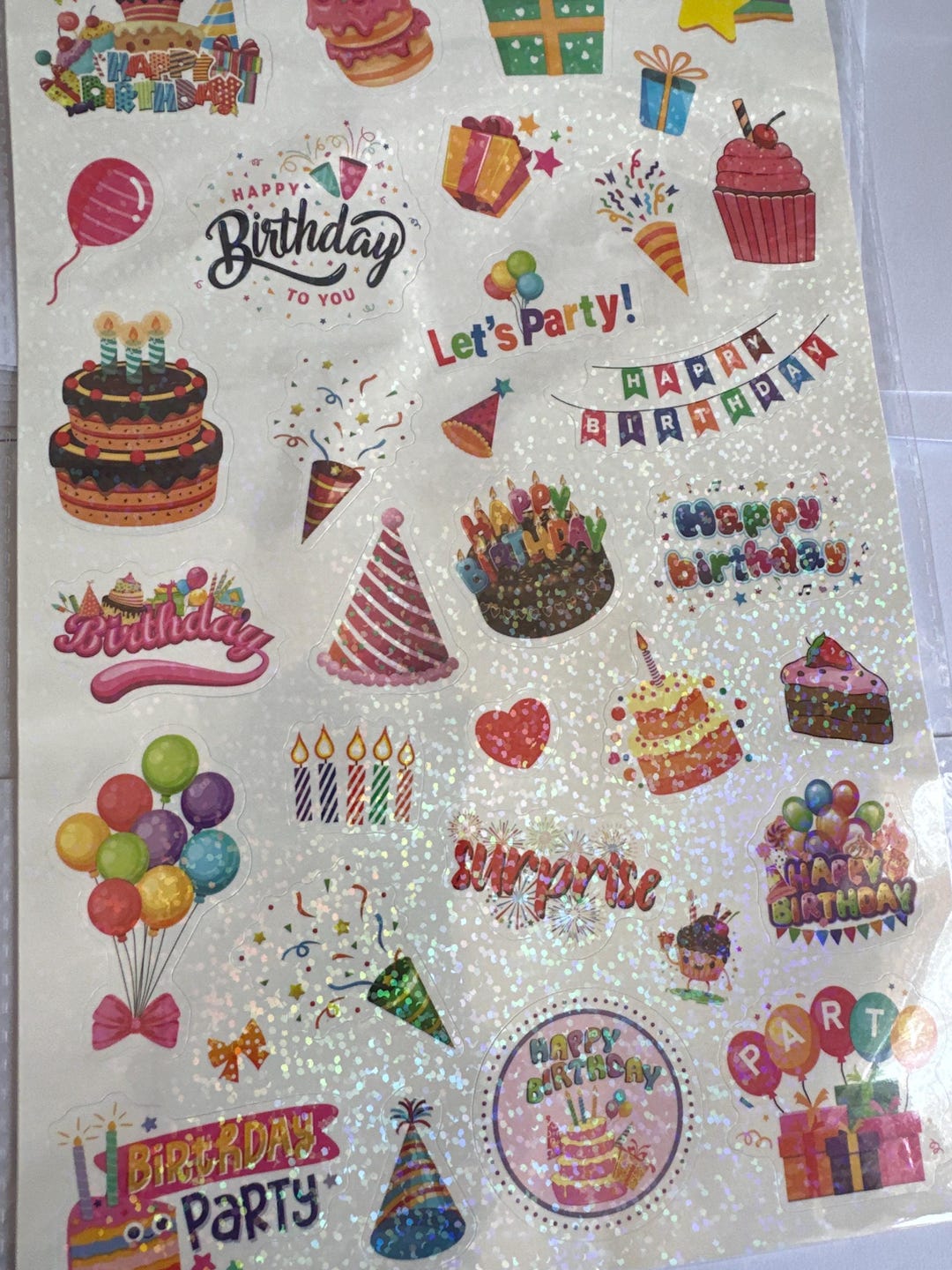 Happy Birthday Stickers Celebration cake Sticker Birthday Card ...