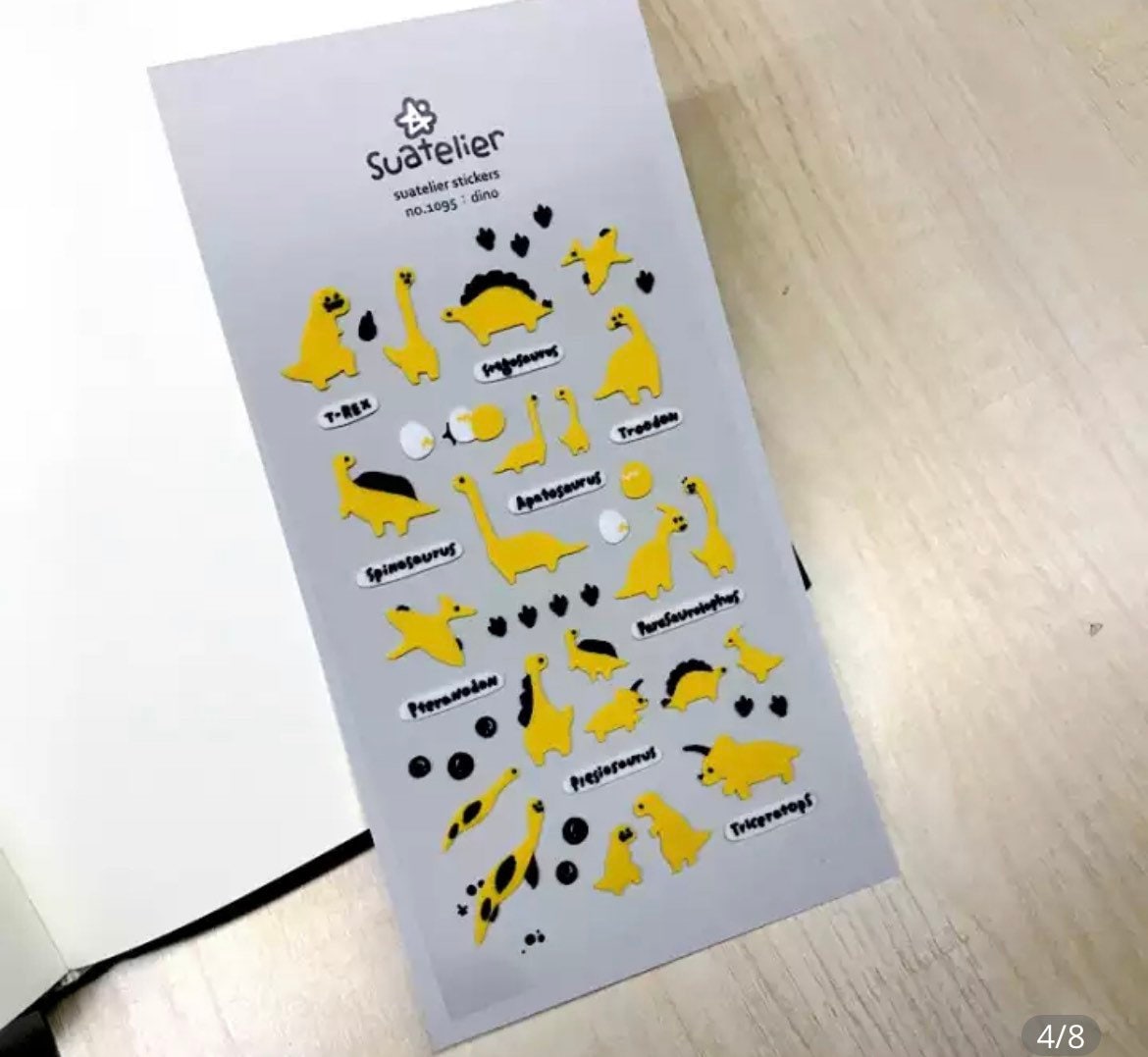 Dinosaur / Dino Yellow / Cute Stickers Set. Suatelier - Etsy