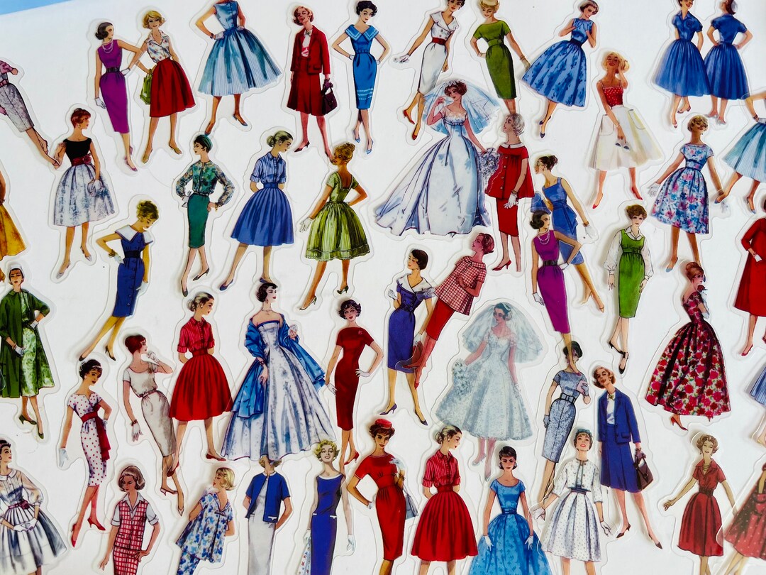 Vintage Fashion Stickers Set / 1950’s Fashion / Vintage Aesthetic ...