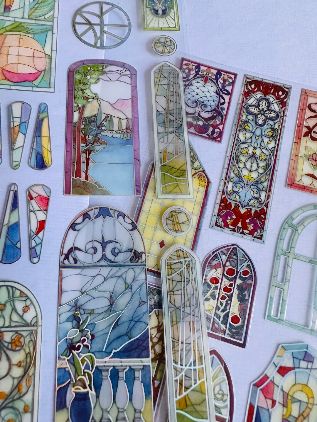 Vinyl Stained Glass Window Sticker Sheet | Garden Paper | BUJO ...