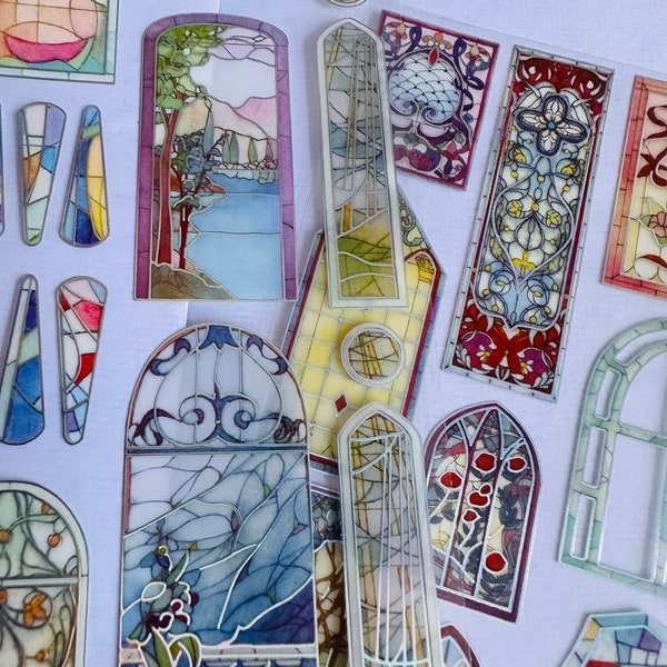Stained Glass Window Stickers - Etsy