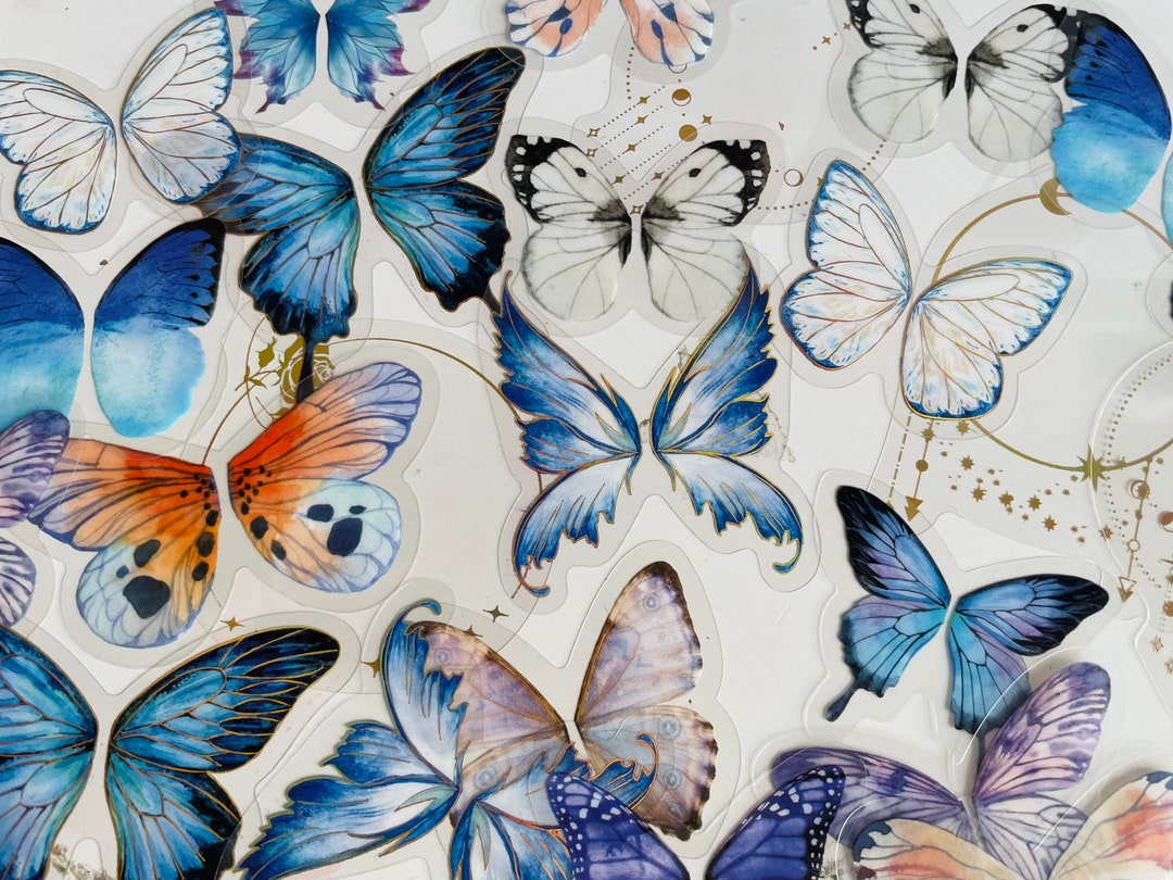 Gold Holographic Butterfly Sticker Sets. metallic Stickers Butterfly ...