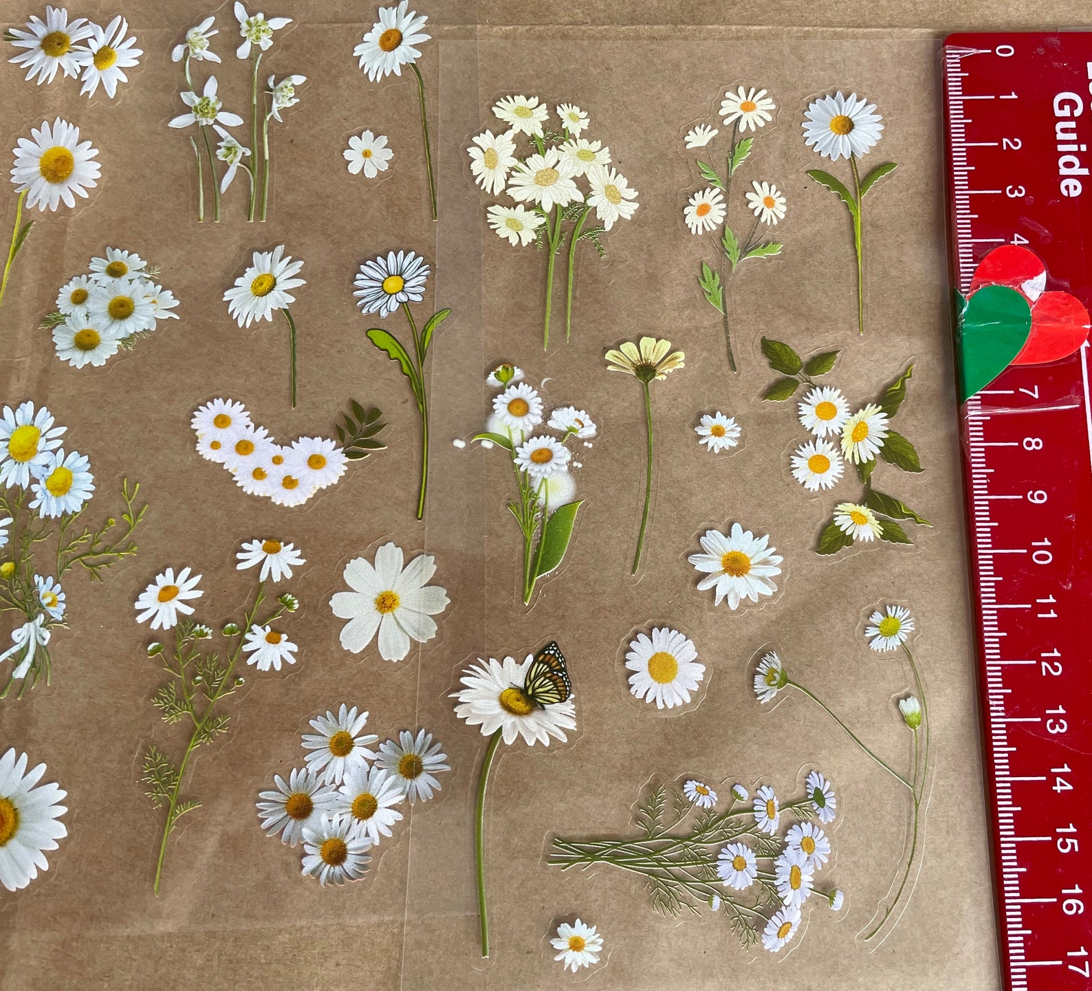 Daisy Flowers Sticker Sheet, Flower Stickers, Meadow , Daisy Stickers ...