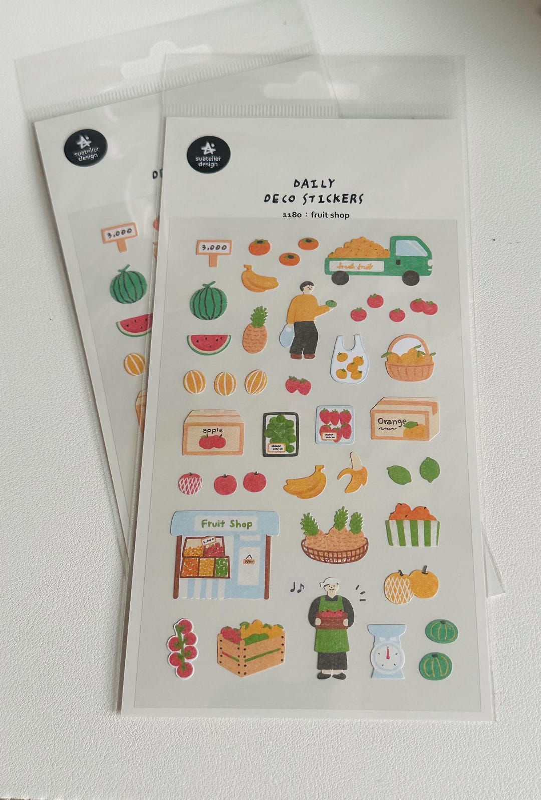NEW Suatelier Fruit Shop Sticker Sheet Themed Stickers | Fruit Stickers ...
