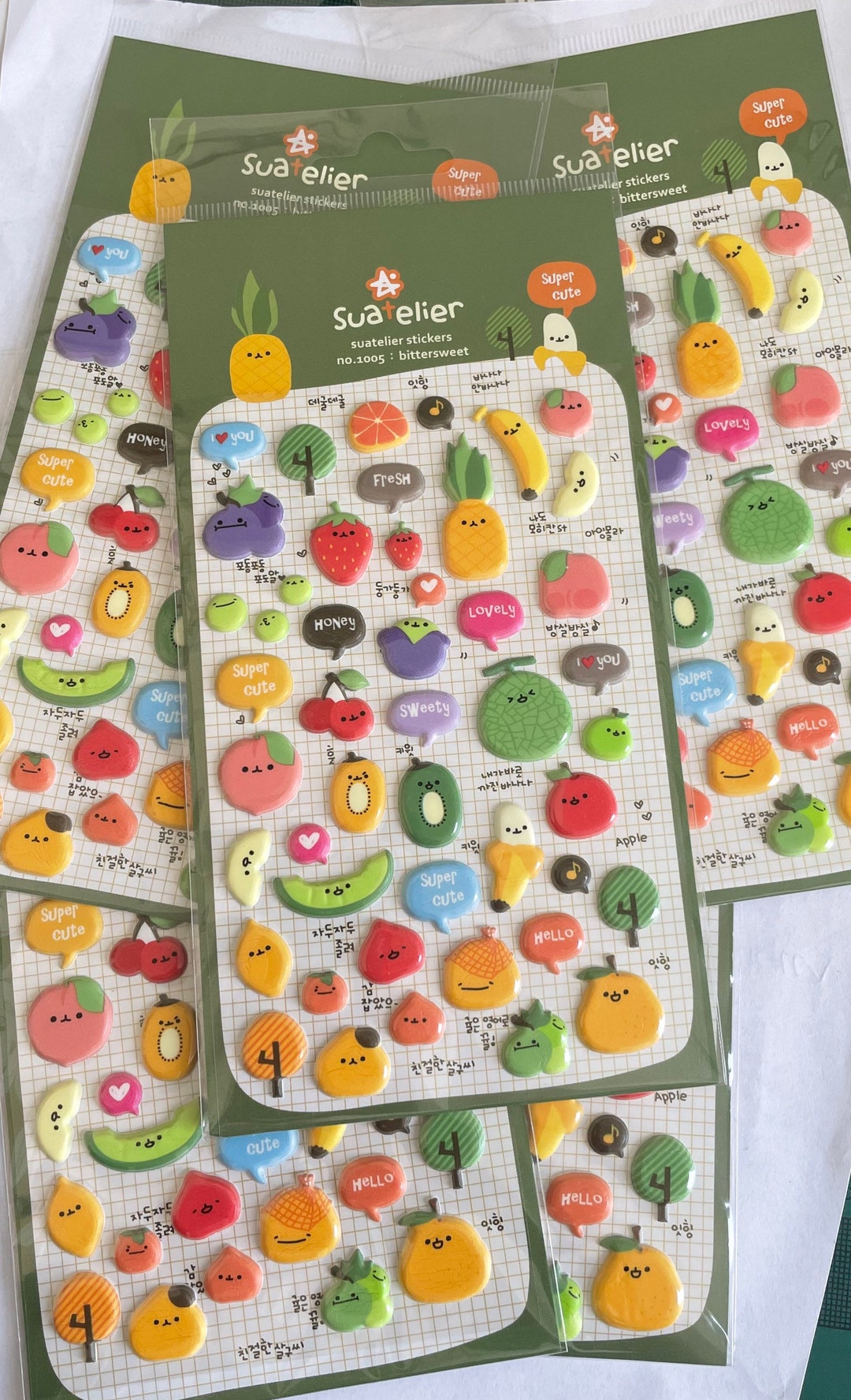 Suatelier Stickers - Bittersweet, Puffy Squishy Stickers - One Sheet ...