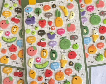 Kawaii Animal Puffy Stickers - One Sheet. Squishy and Sweet! - Etsy UK