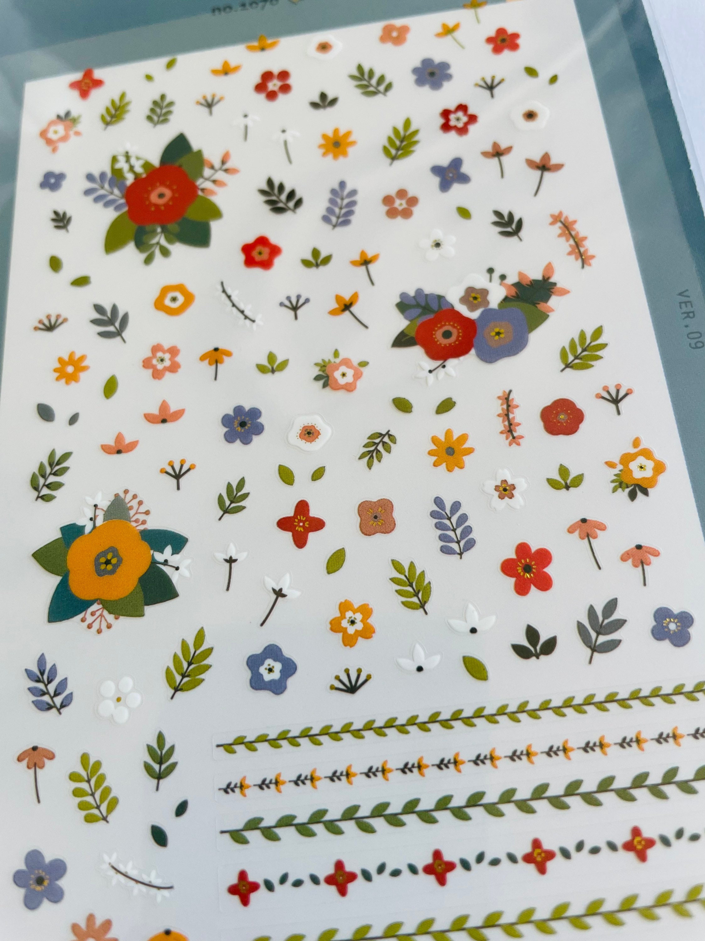 Mini Floral, Flower, Plant Sticker Sheet Suatelier. Tiny Stickers/ Mini ...