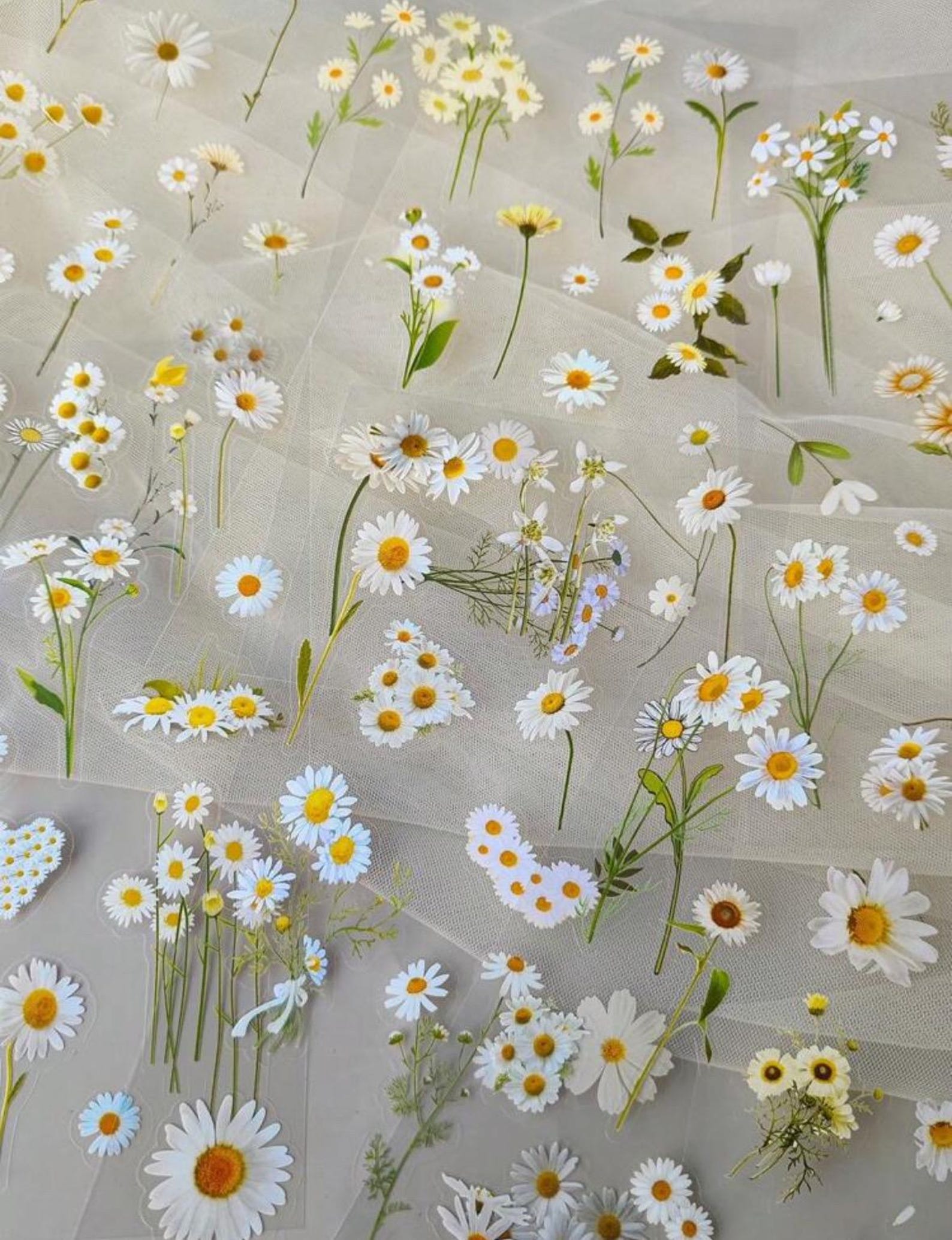 Daisy Flowers Sticker Sheet, Flower Stickers, Meadow , Daisy Stickers ...