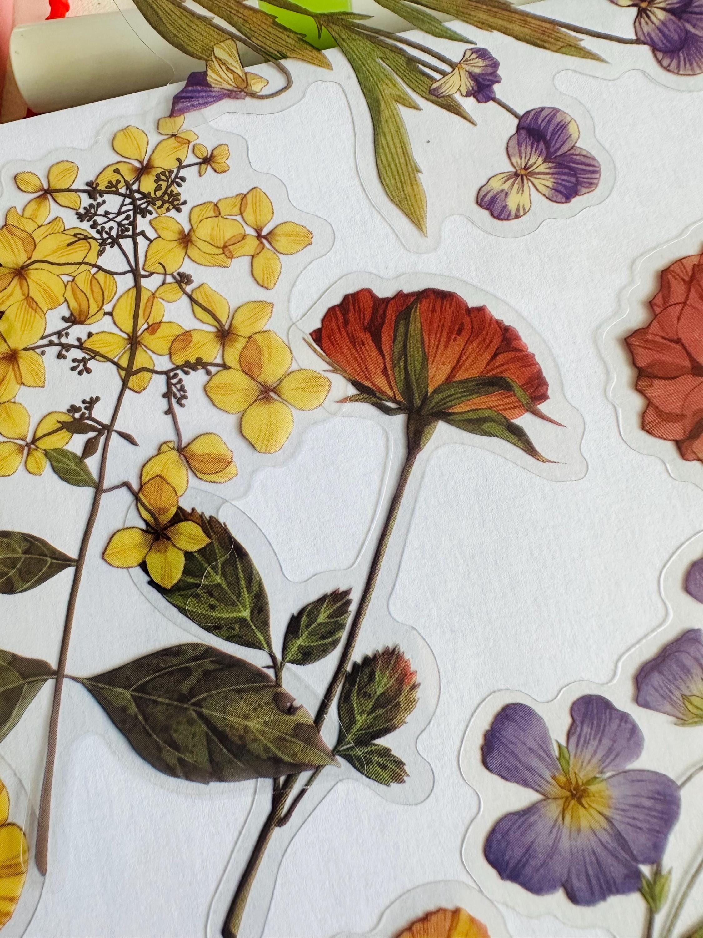 Dried Flowers Sticker Set, Wild Flower Bouquet Stickers, Wildflowers ...