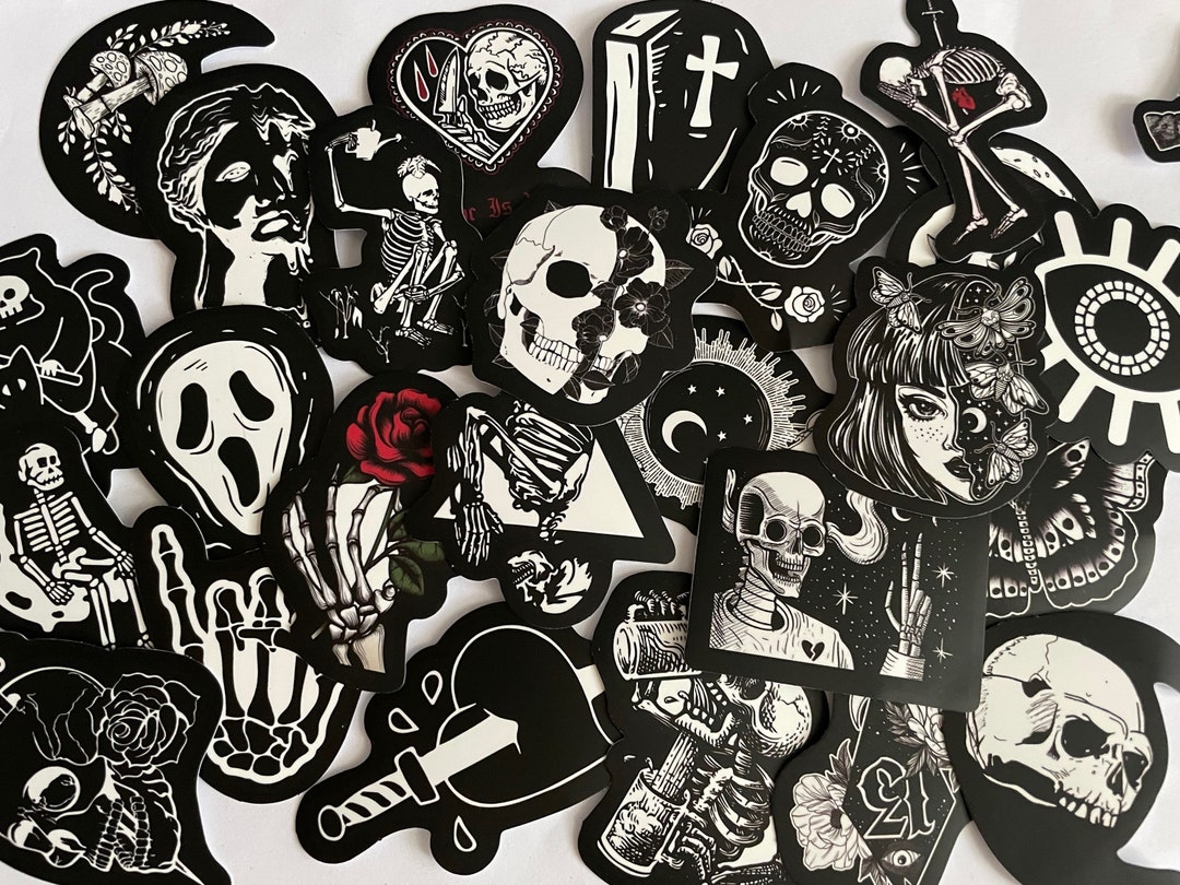 10 Gothic Stickers, Witch / White / Gothic/ Black Magic/ Stickers ...