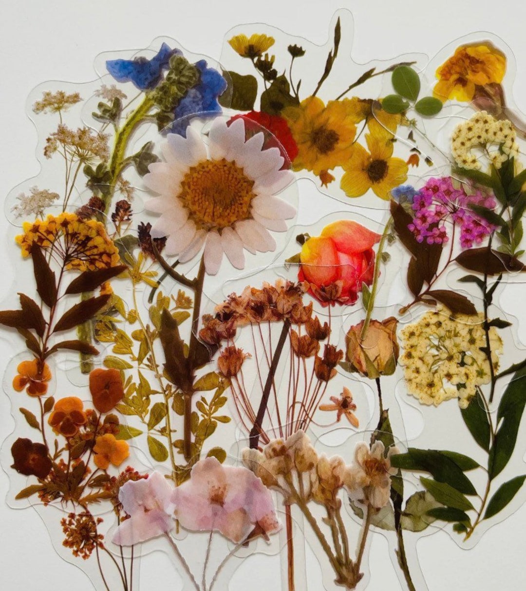 Yellow Flowers Sticker Set, Wild Flower Bouquet Stickers, Wildflowers ...