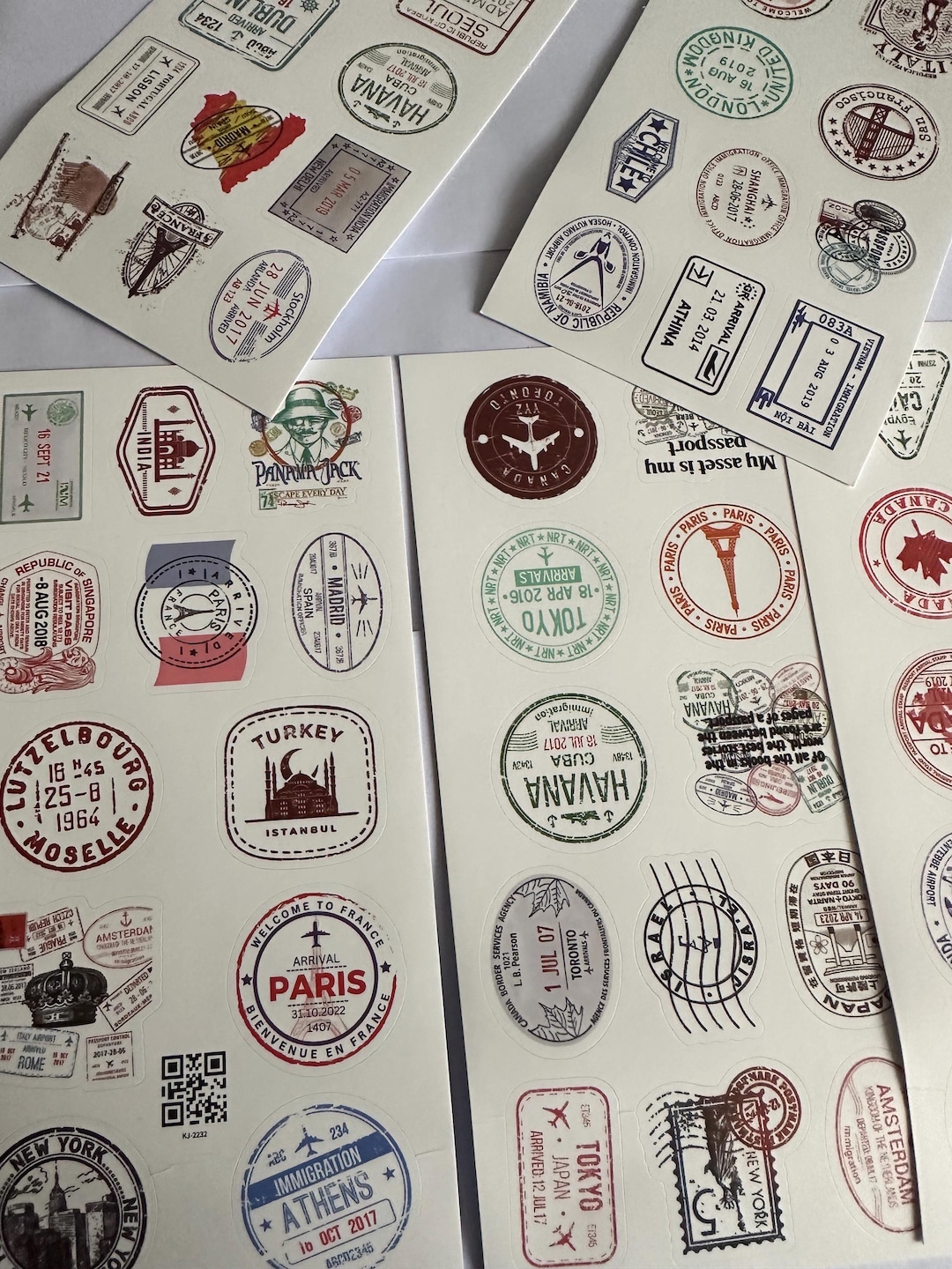 Passport Stamp Stickers | Die Cut Decal Set | Waterproof Reusable ...
