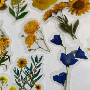 Yellow Flowers Sticker Set Wild Flower Bouquet Stickers | Etsy UK