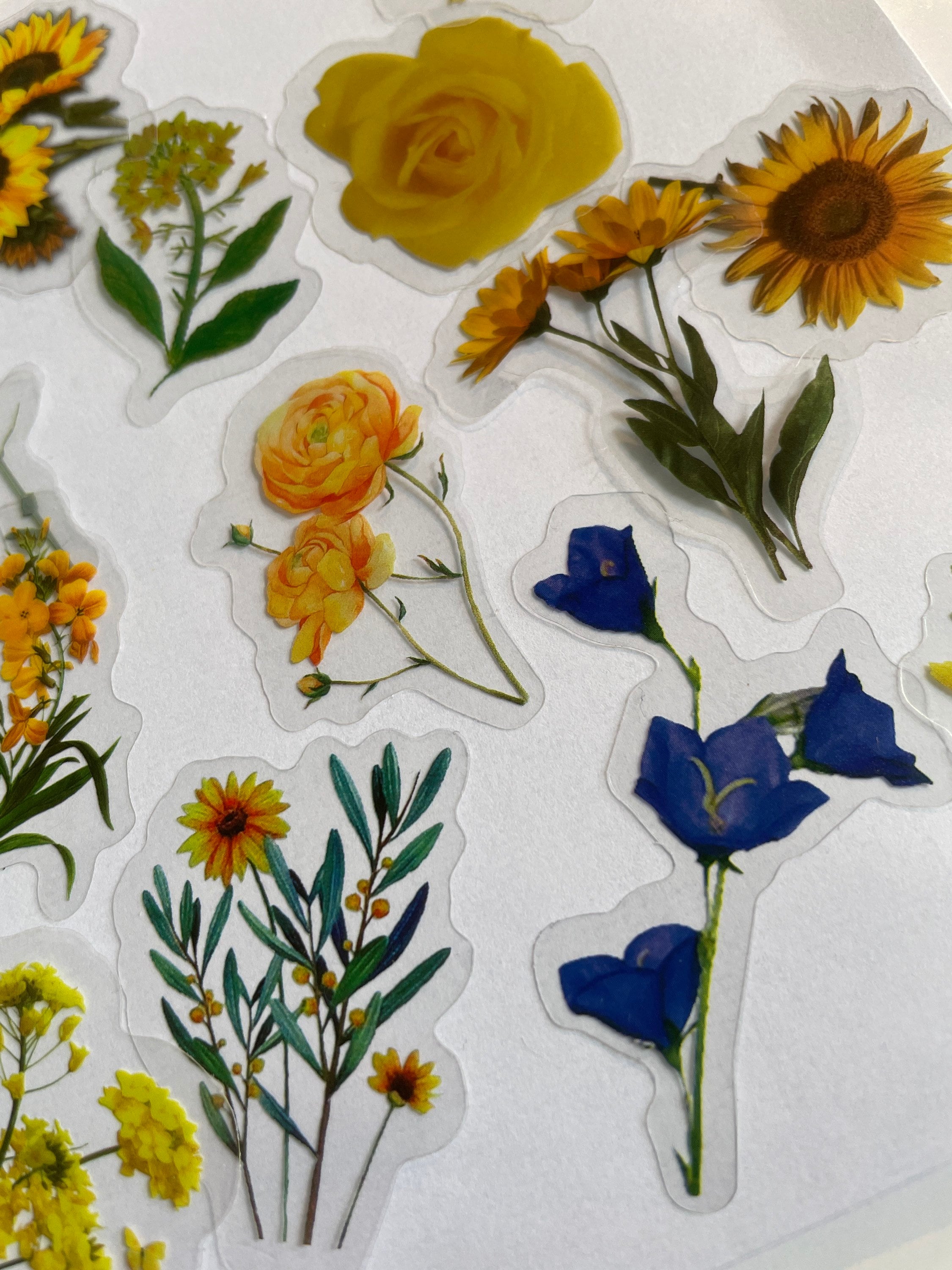 Yellow Flowers Sticker Set Wild Flower Bouquet Stickers | Etsy UK