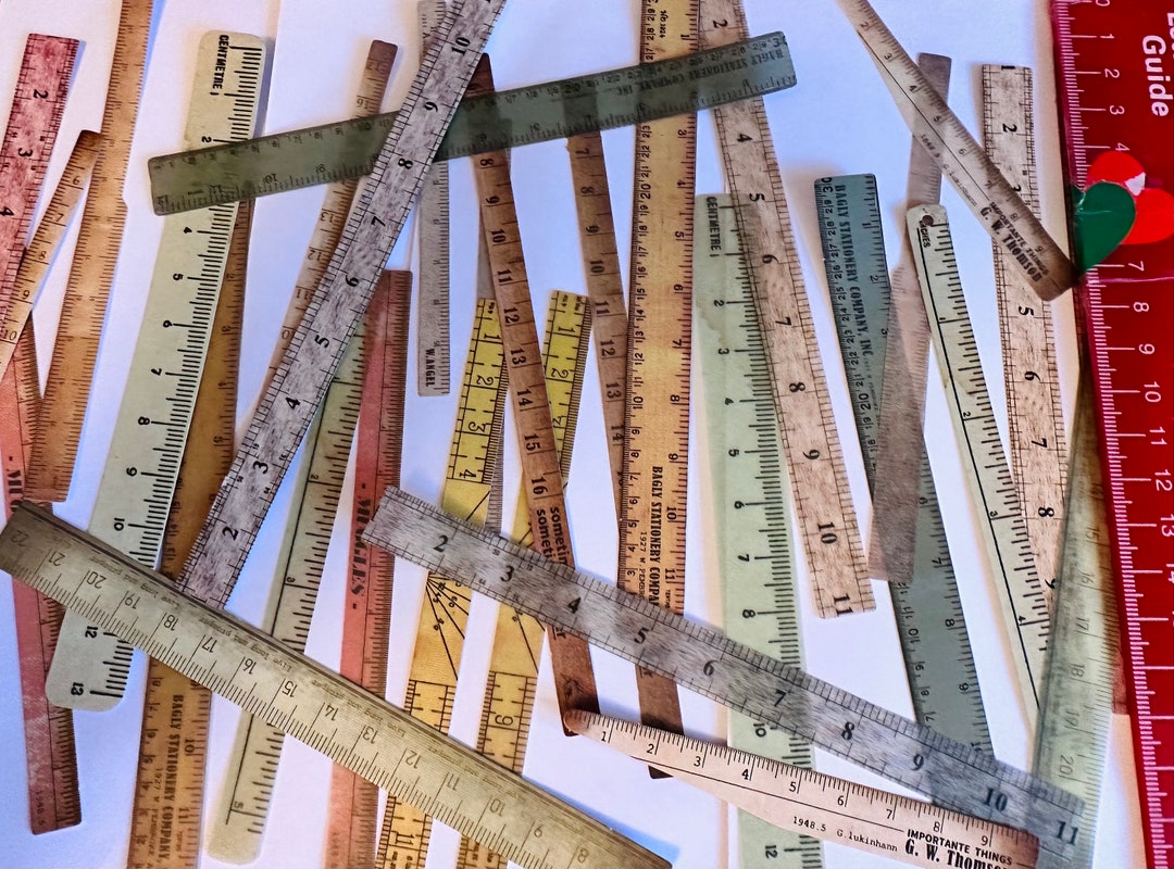 5 Ruler Stickers | Vintage Antique Stickers | Journal Stickers ...