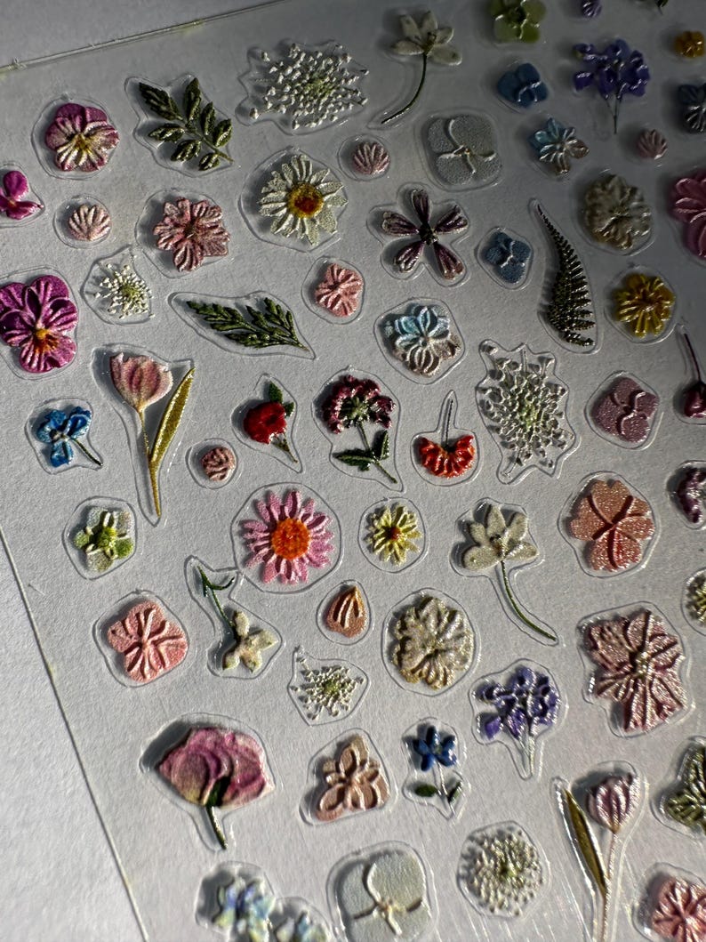 Mini Flower Stickers , Plant Sticker Sheet Suatelier. Tiny Stickers ...