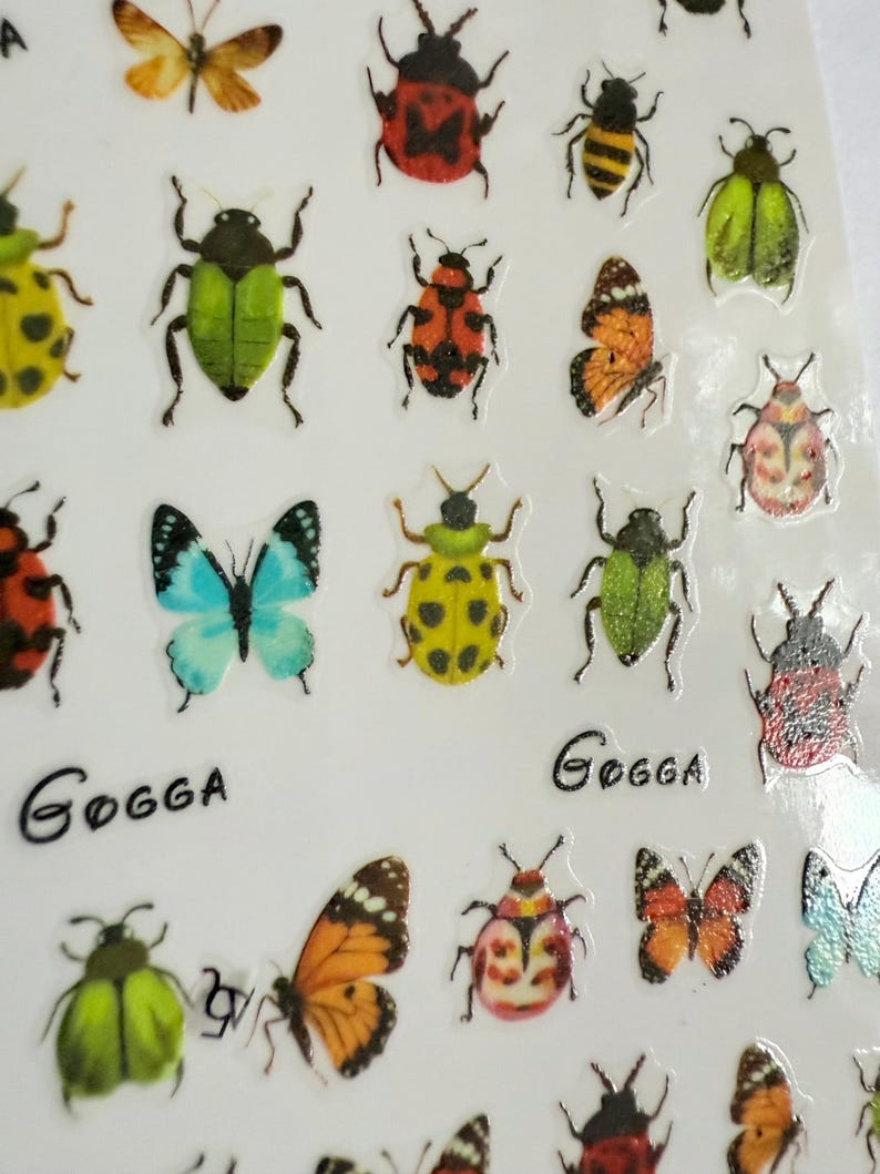 Mini Insect Nail Stickers, Beetle & Spider Decals - Etsy