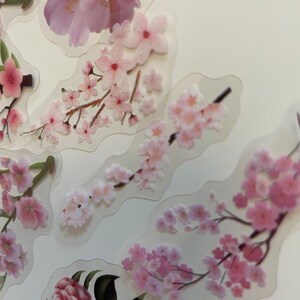 Pink Blossom Flowers Sticker Set, Sakura Blossom Stickers, Lily, Peony ...