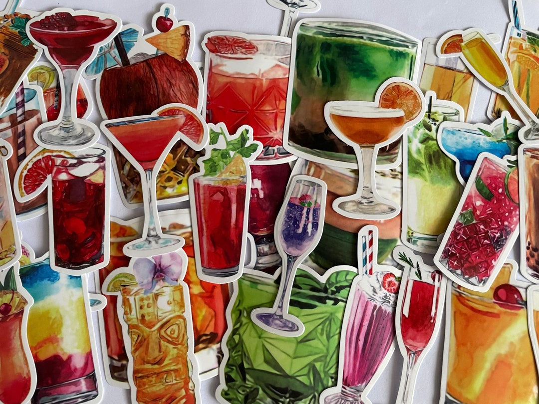 Set Cocktail Stickers / Mojito / Drinks / Party Stickers Flower ...