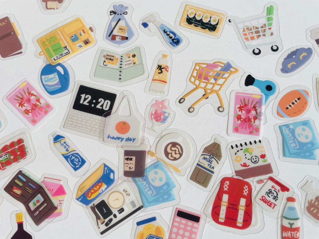 Kawaii | Market | Food | Shopping | Tiny Stickers | Sushi Sticker Set ...