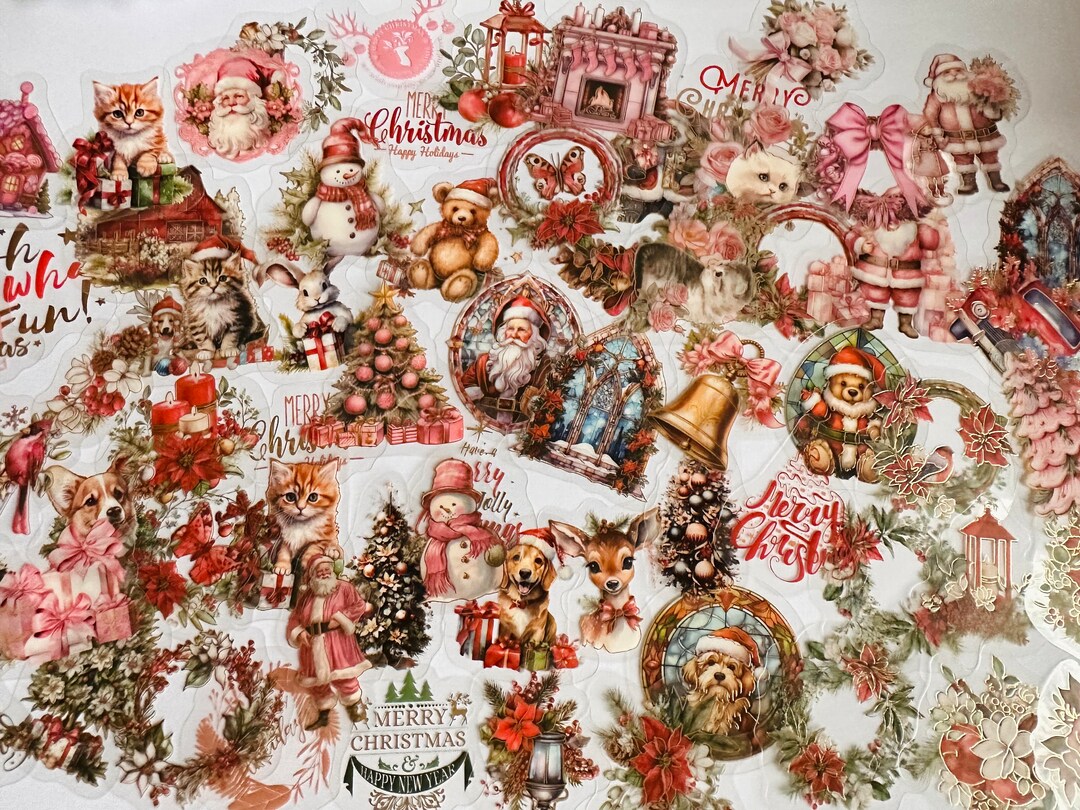 Vintage Christmas Stickers | Vinyl Stickers| Christmas Stickers / Robin ...