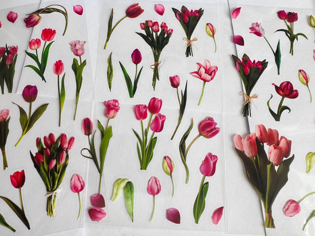 Sheet of Tulip Floral Stickers Flower Plants Craft Stickers - Etsy