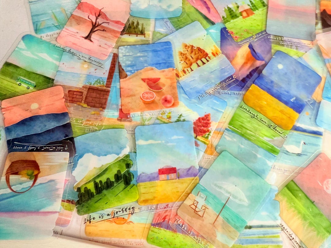Landscape Sticker Sets - Green Romantic Series - Country Side - 10 Mix ...