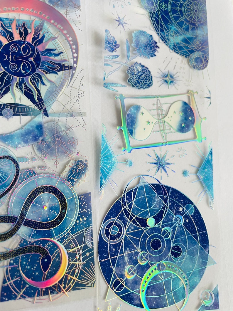 Sheet of Holographic Moon/ Star / Celestial / Holographic Golden Moon ...