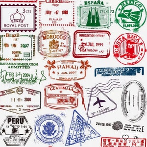 Passport Stamp Stickers | Die Cut Decal Set | Waterproof Reusable ...