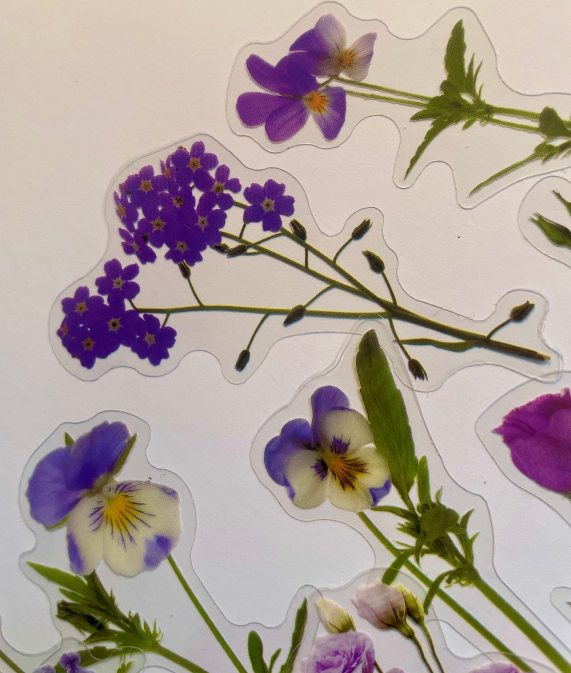 Purple Flowers Sticker Set Wild Flower Bouquet Stickers - Etsy