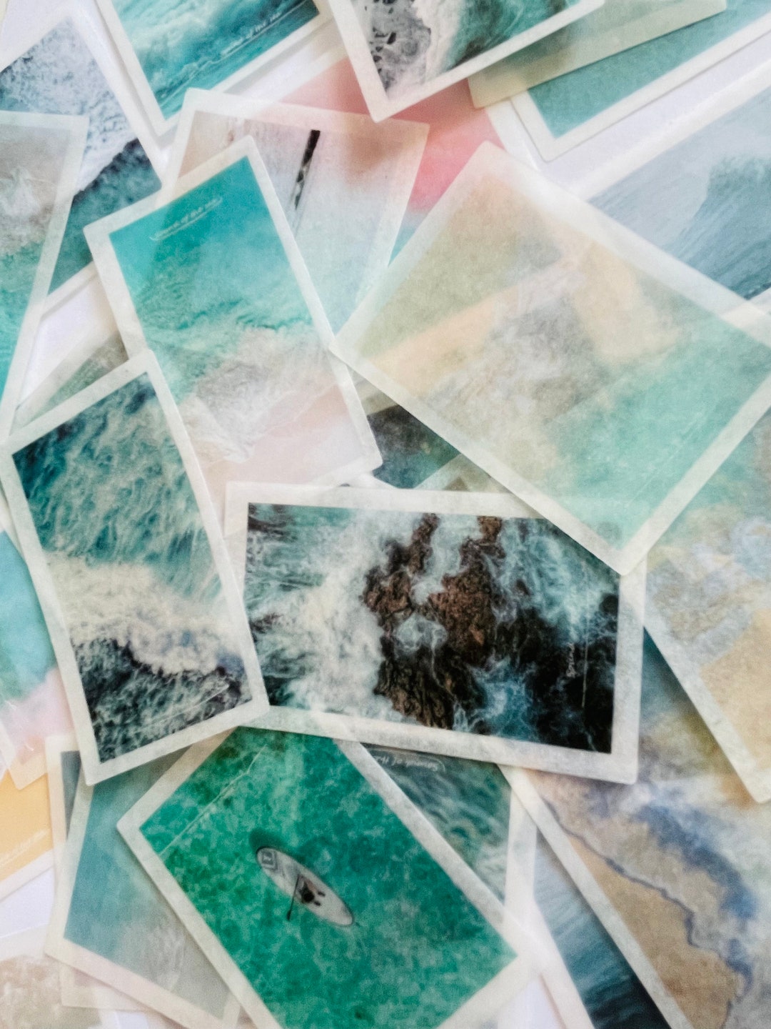 10 Aesthetic Sea, Ocean, Wave Themed Stickers, Bullet Journal Stickers ...