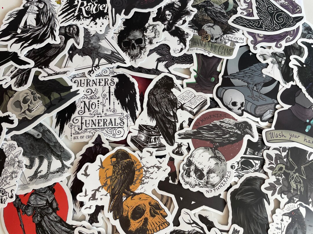 Gothic Raven Stickers | White / Gothic/ Black Magic/ Spirits / Stickers ...