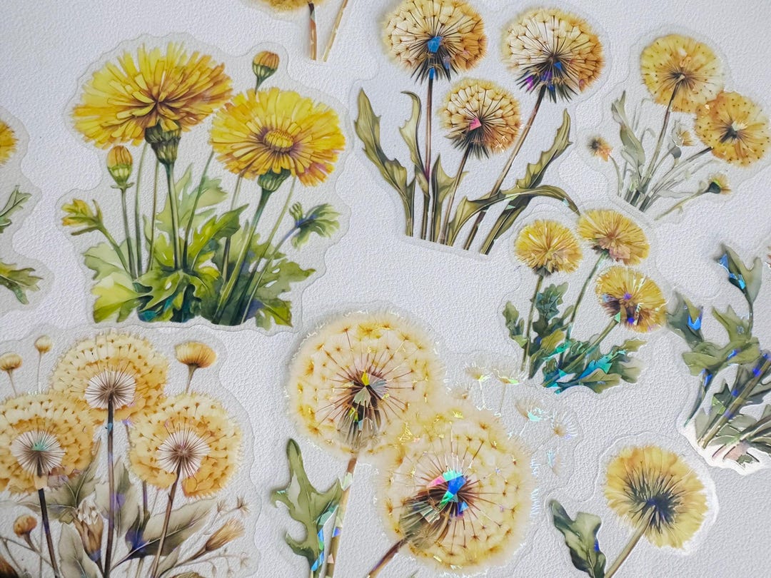 Yellow Flowers Sticker Set, Wild Flower Bouquet Stickers, Wildflowers ...